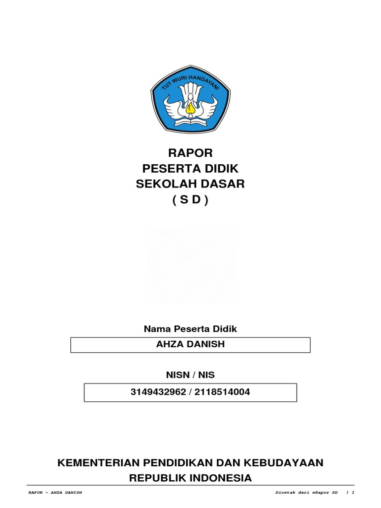 RAPOR SD | PDF