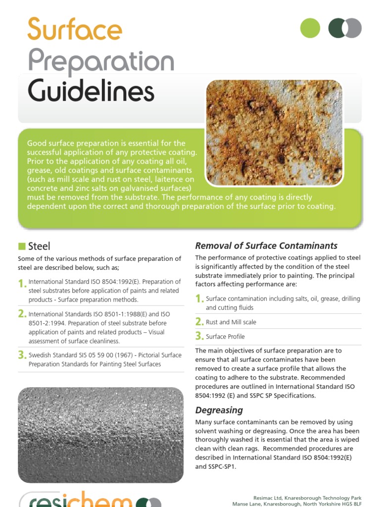 Guidelines for Effective Surface Preparation Prior to Coating Steel Surfaces | PDF | Rust | Abrasive