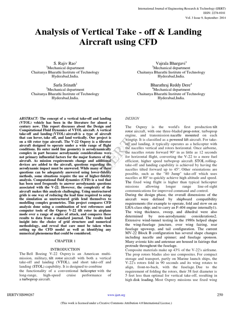 Analysis of Vertical Take Off Landing Aircraft Using CFD ...