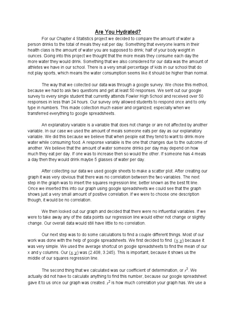 Statistics Chapter 4 Project | Download Free PDF | Regression Analysis ...