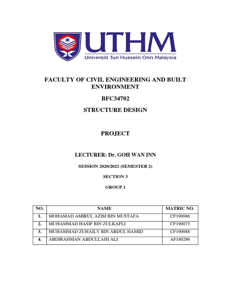 Project Report Structural Design Group 1 (Updated) | PDF | Real Estate ...
