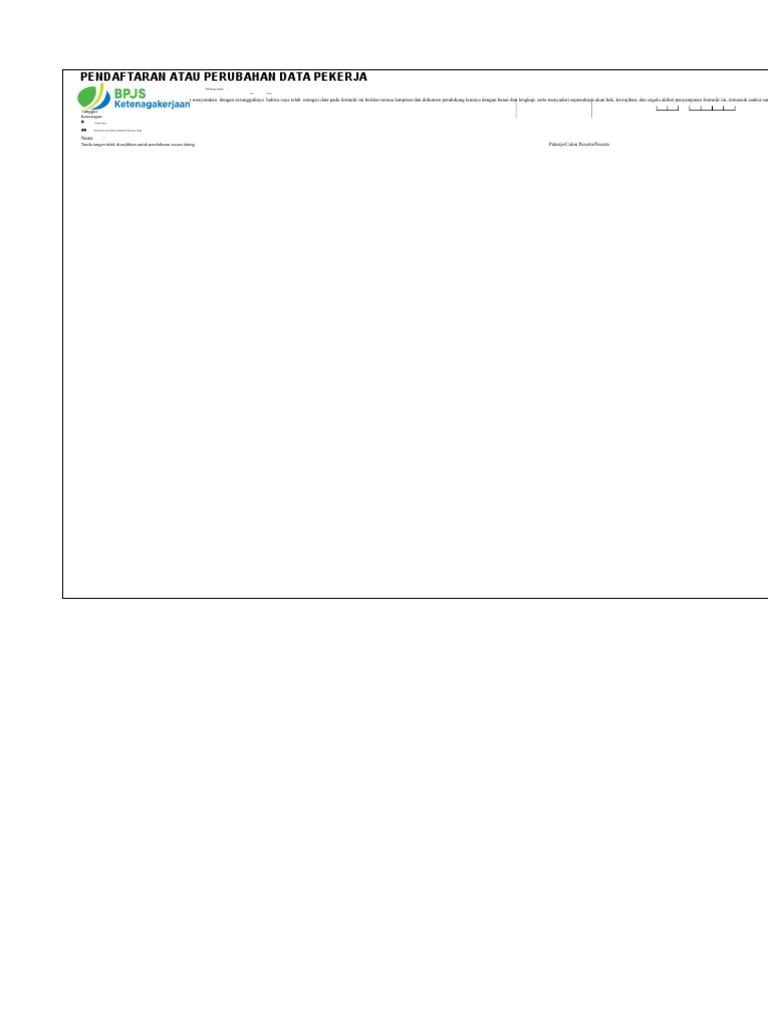 Formulir 1a BPJS Ketenagakerjaan | PDF