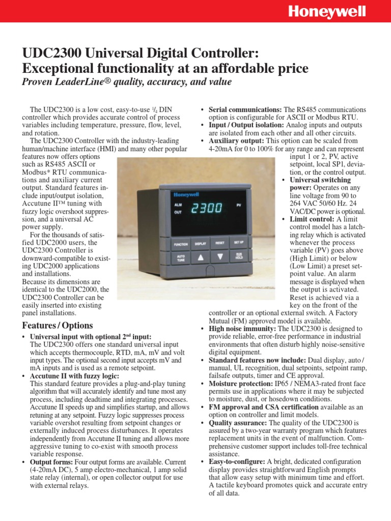 UDC2300 Universal Digital Controller: Exceptional Functionality at An ...