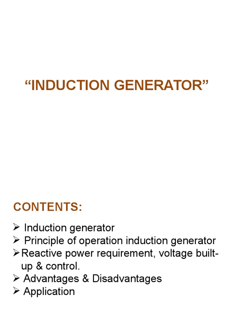 Induction Generator | PDF | Electric Generator | Electromagnetic Induction