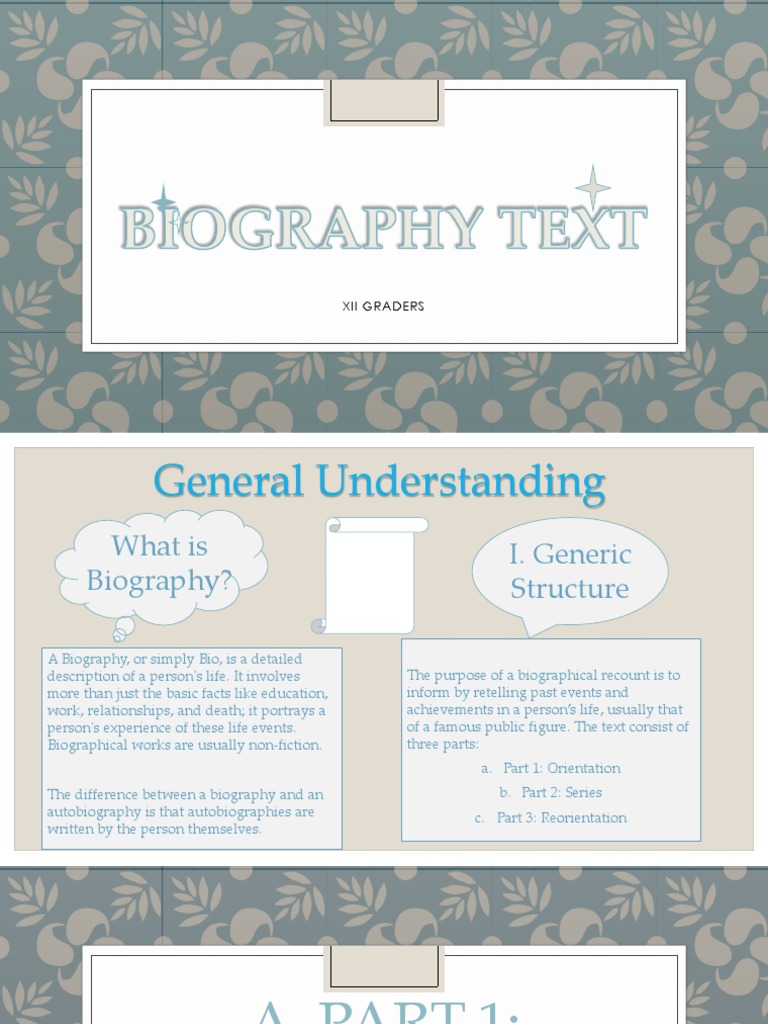 Biography Text | PDF | Subject (Grammar) | Biography
