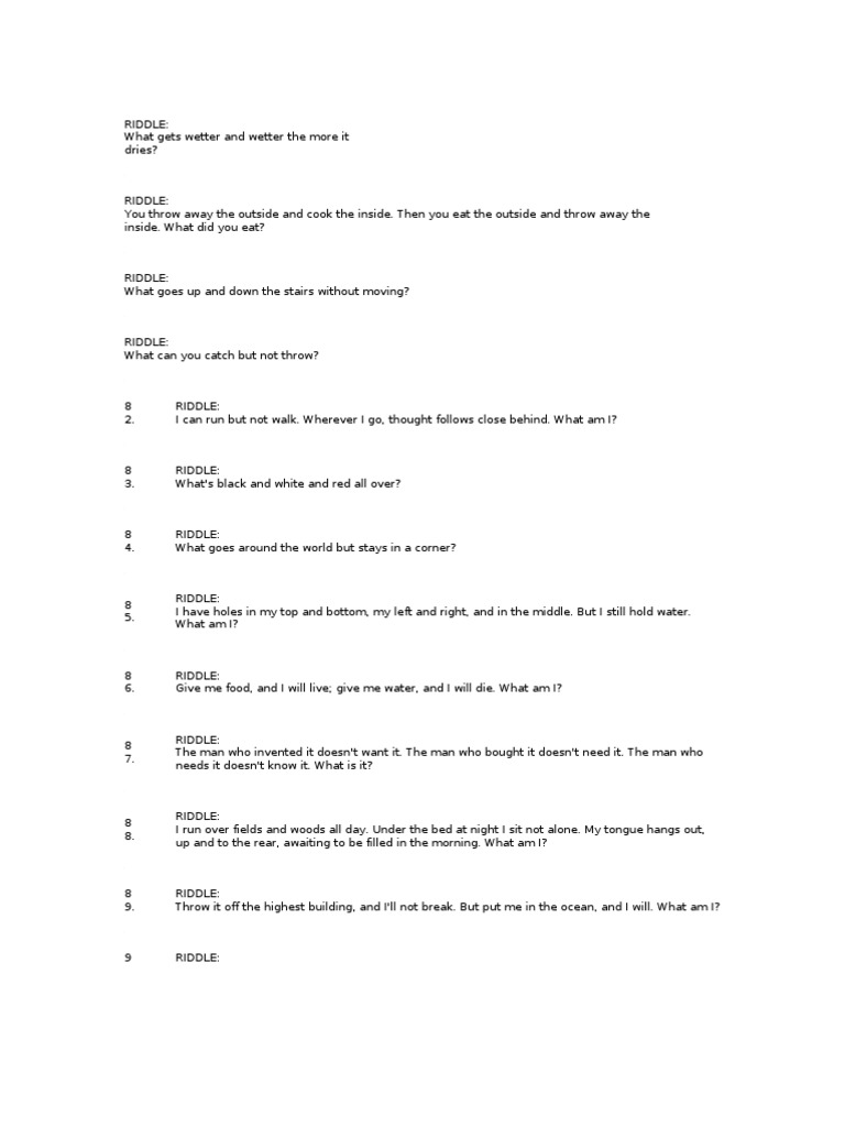 Riddle | PDF | Nature