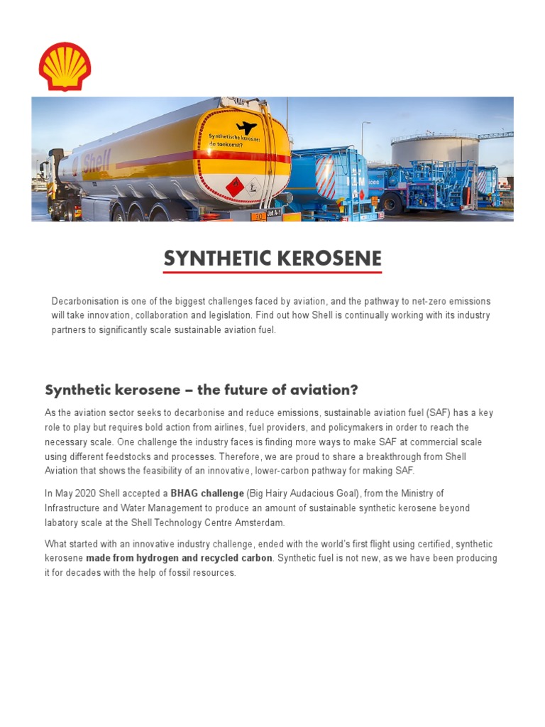 Synthetic Kerosene - Shell Global | PDF | Sustainability | Aviation