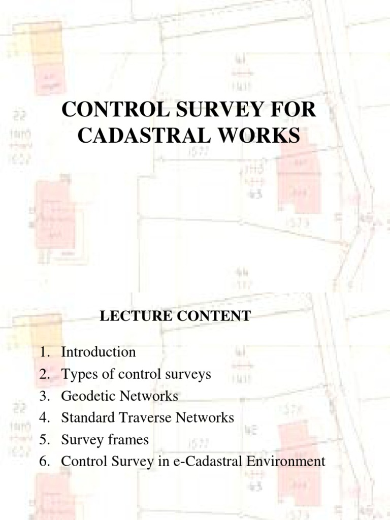 Lect 4-Cadastral Survey Control | PDF | Surveying | Geodesy
