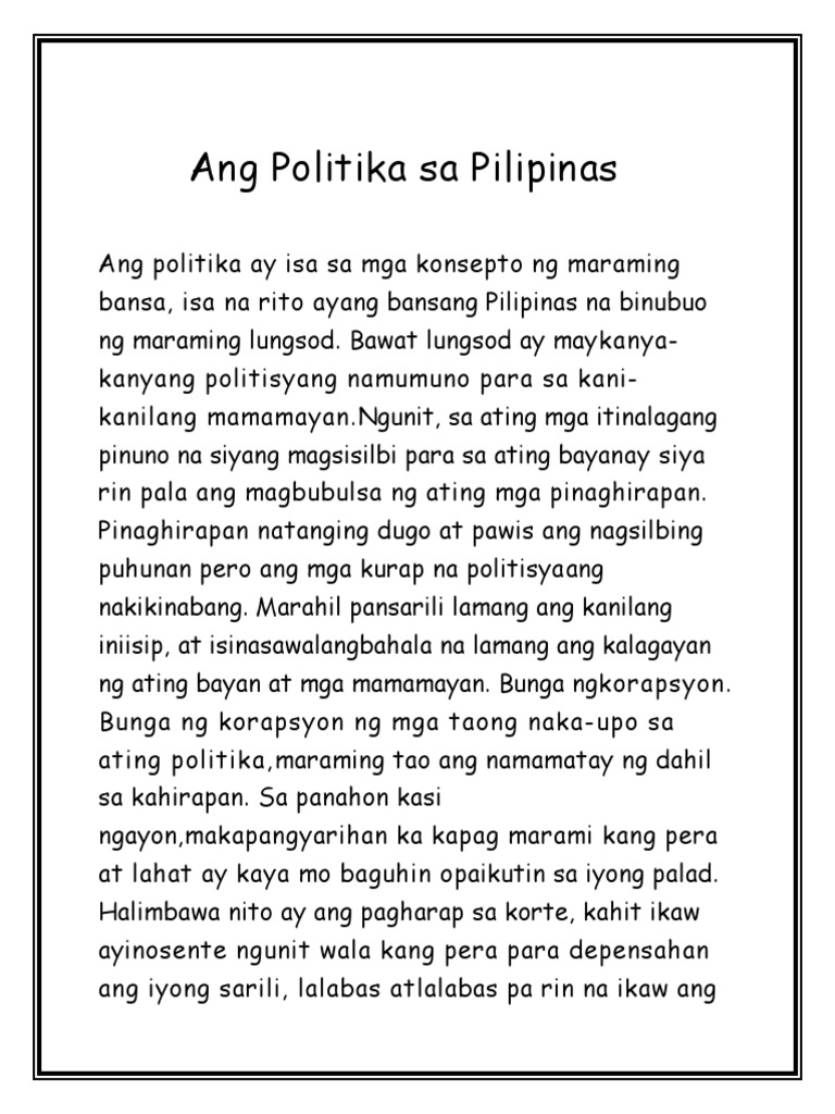 Ang Politika Sa Pilipinas | PDF