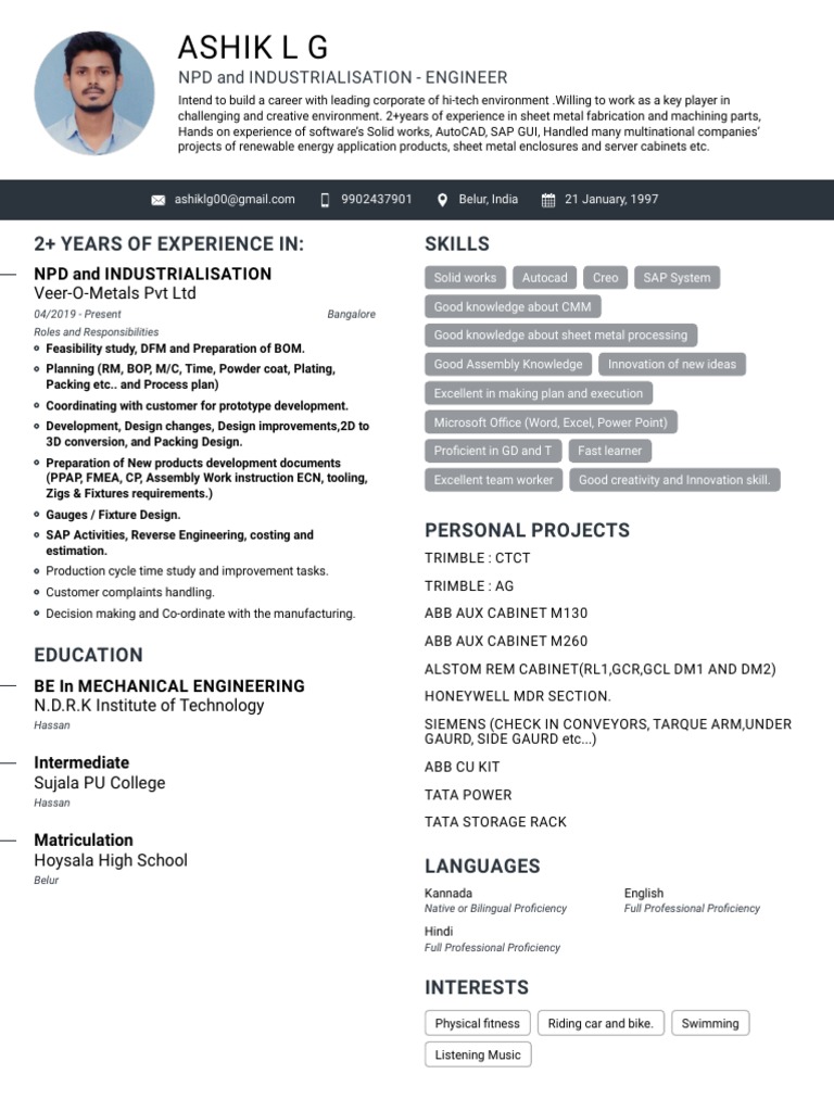 1.ASHIK's Resume. | PDF | Computing