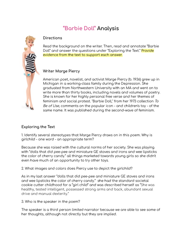 "Barbie Doll": Analysis | PDF