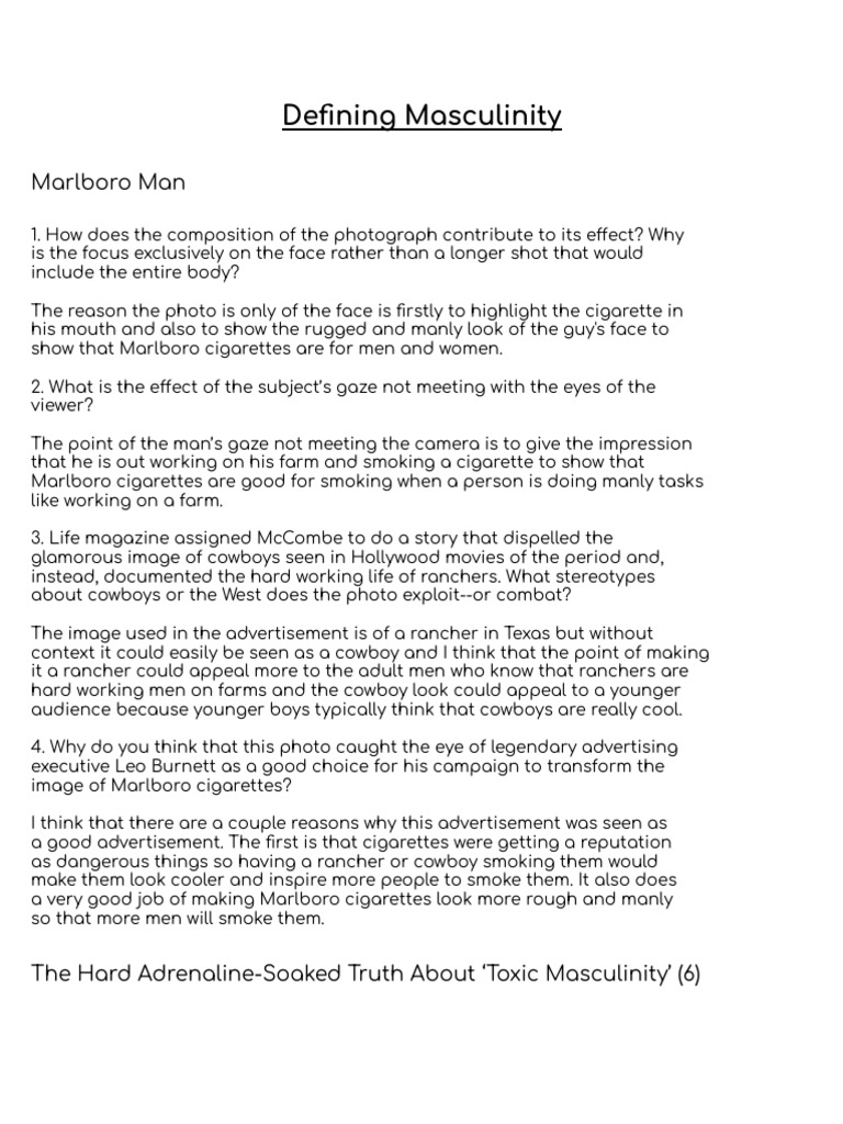 Defining Masculinity | PDF | Masculinity | Gender Studies