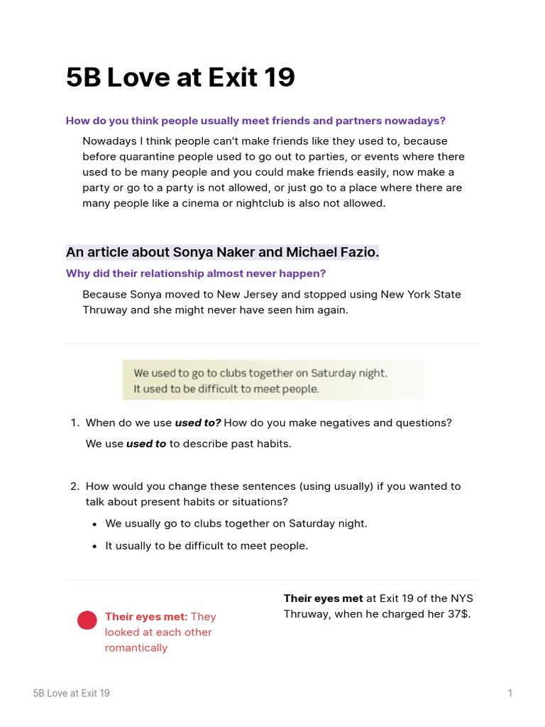 5B - Love at Exit 19 | PDF