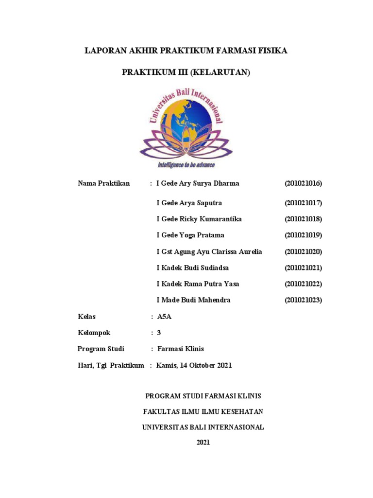 Laporan Akhir Kelompok 3 Kelarutan | PDF