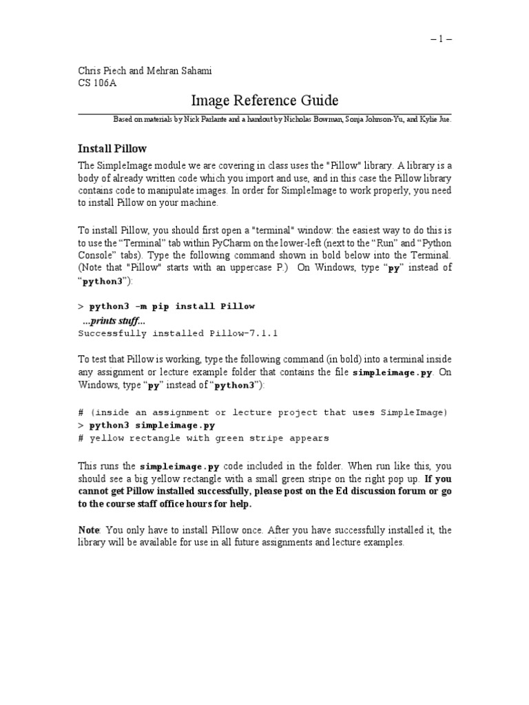 Image Reference Guide | PDF | Pixel | Subroutine