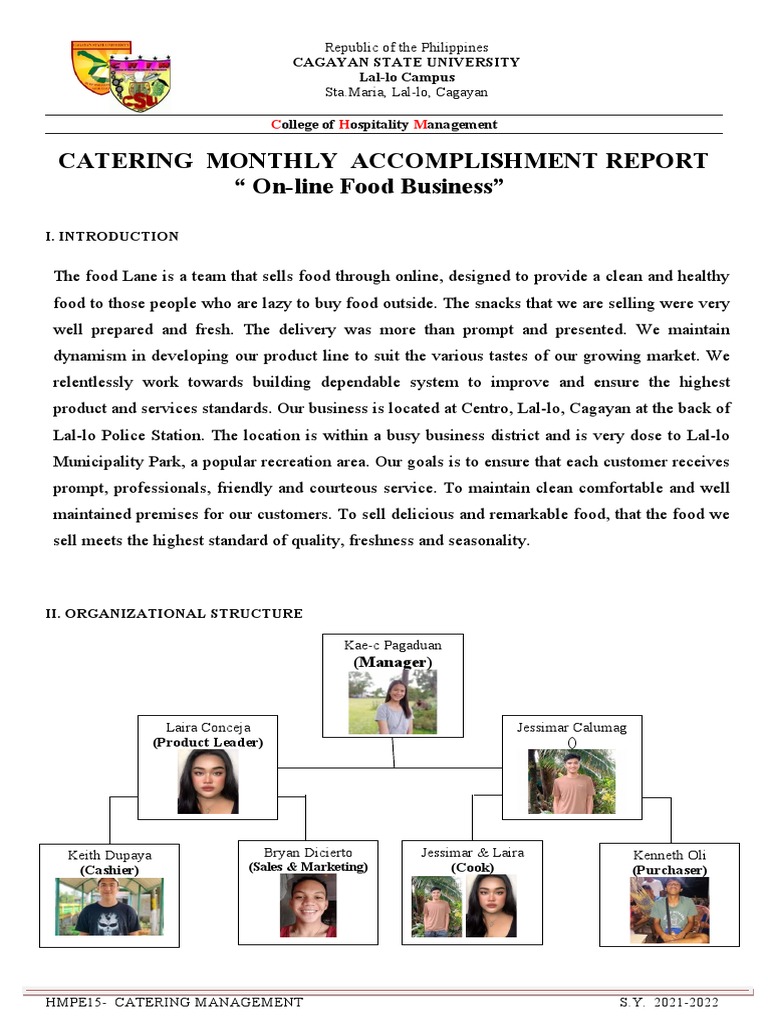 Catering Montly Accomplishment | PDF | Foods | Food And Drink