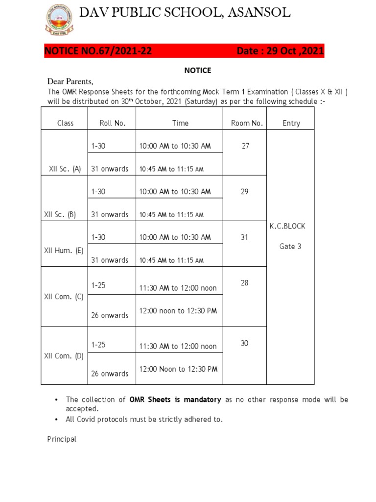OMR Sheet - Class XII | PDF | Teaching Methods & Materials