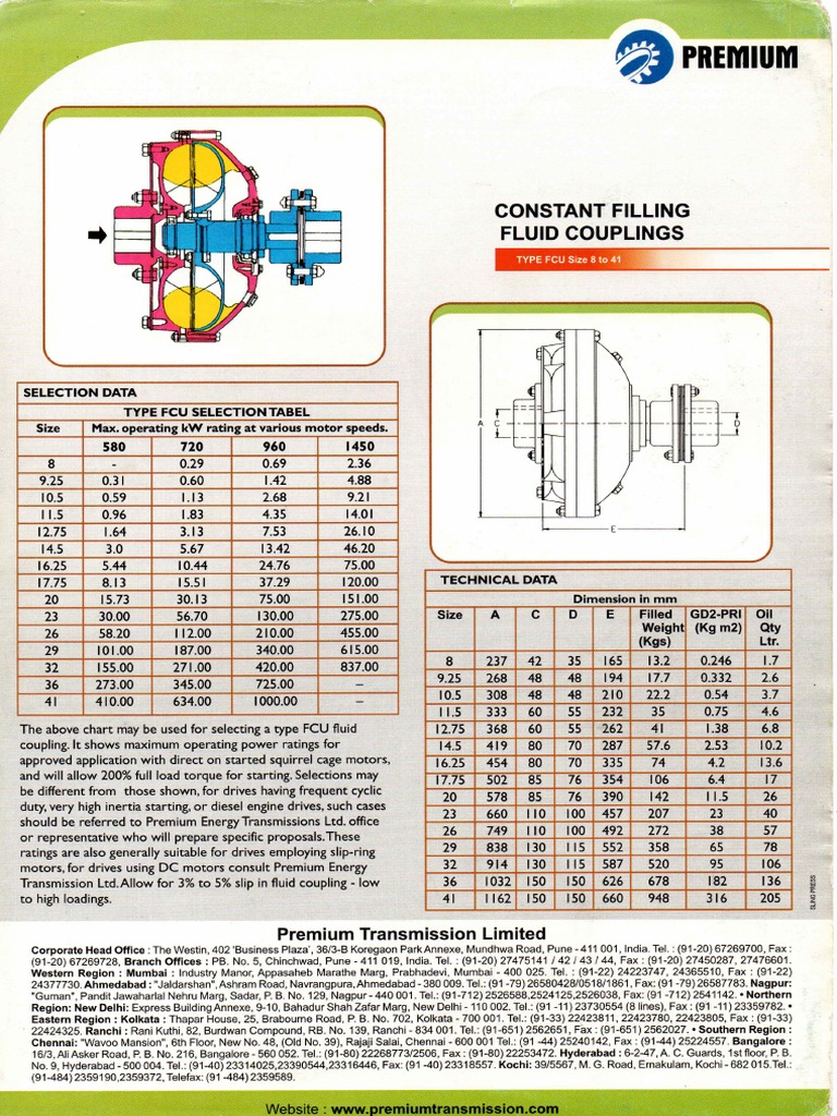 Fcu Constant Filling Fluid Coupling 1 | PDF