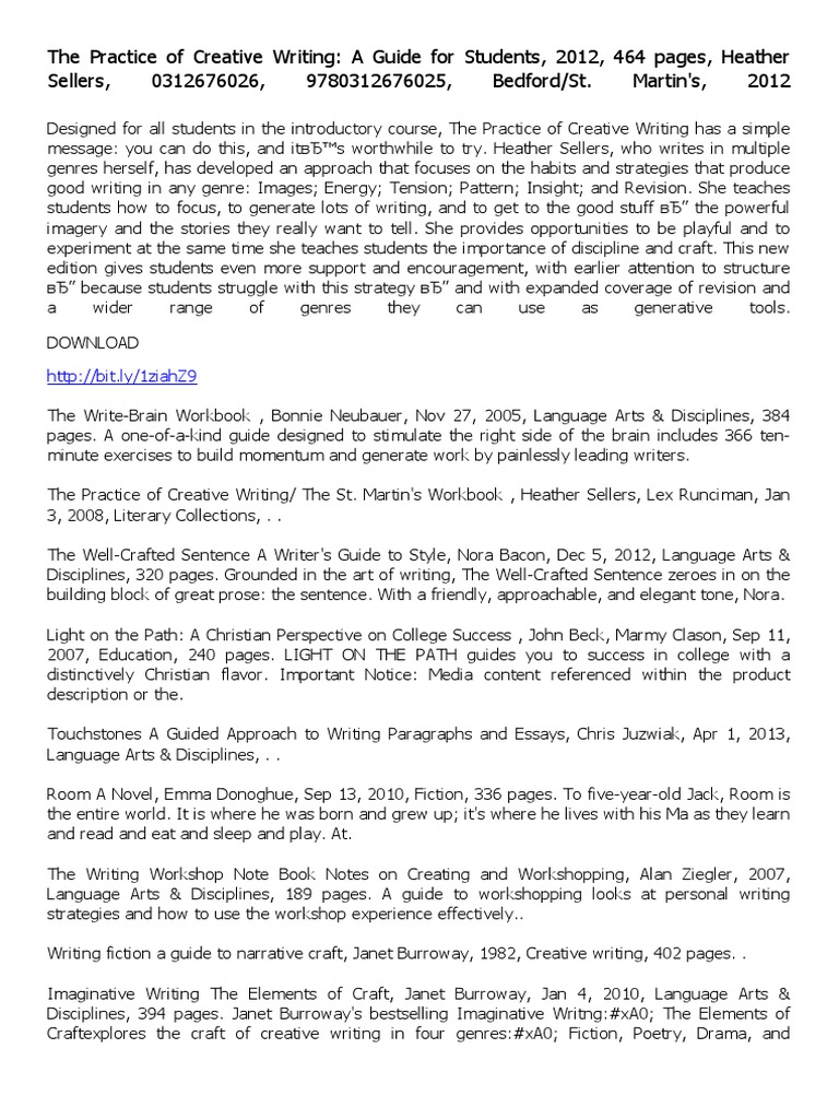 The Practice of Creative Writing A Guide For Students Practice of ...