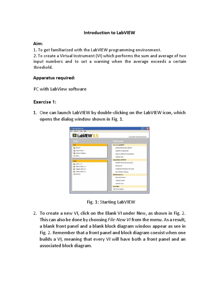 Introduction To Labview: Exercise 1 | PDF | Software Engineering | Computer Science