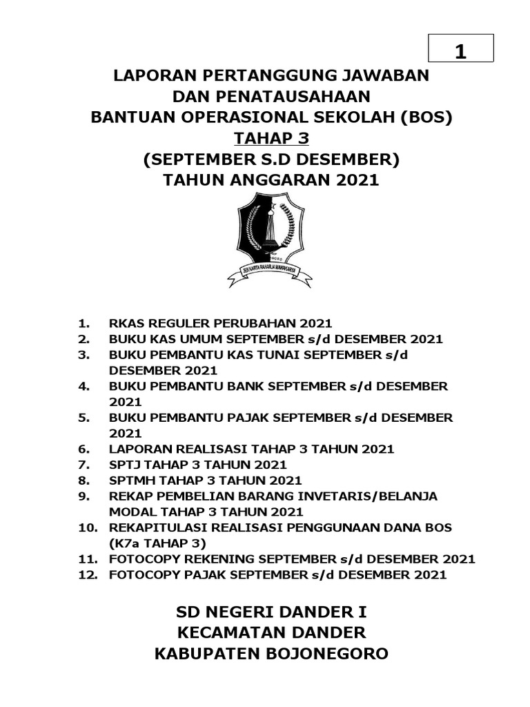 Cover Laporan Bos Tahap 3 Dan Semester 2 | PDF
