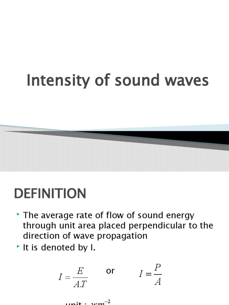 Understanding Sound Wave Intensity | PDF