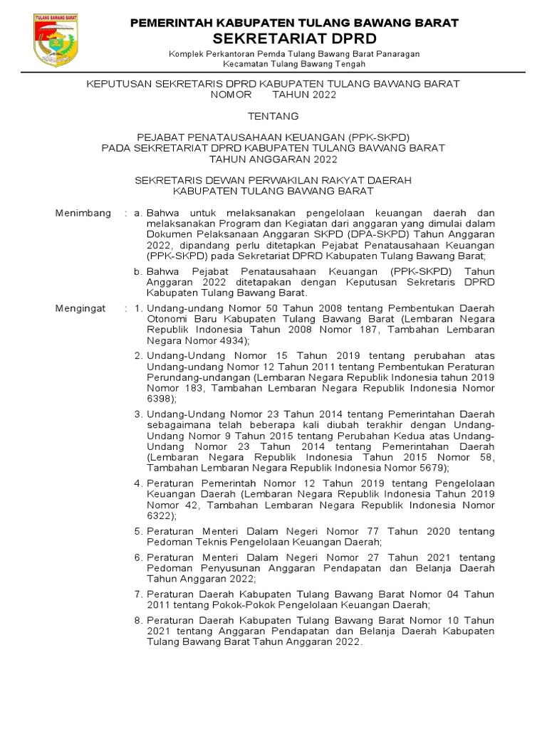 SK PPK SKPD 2022 | PDF