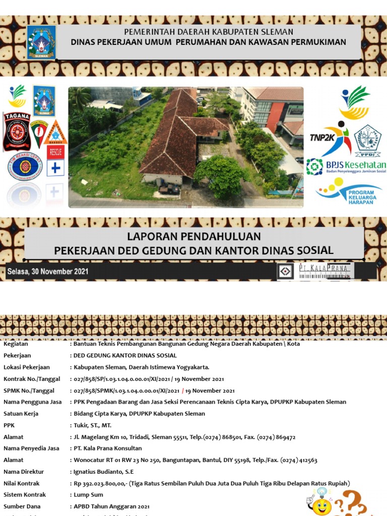 Paparan Pendahuluan Ded Gedung & Kantor Dinsos Sleman (29112021) (Print ...