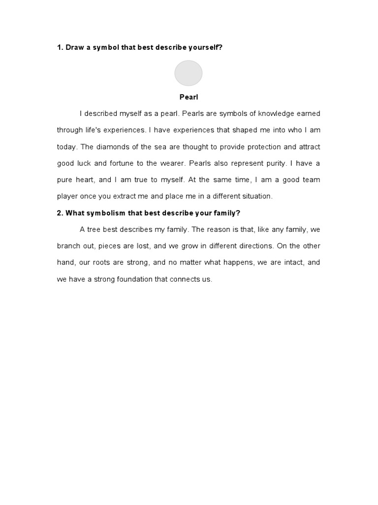 Draw A Symbol That Best Describe Yourself? | PDF