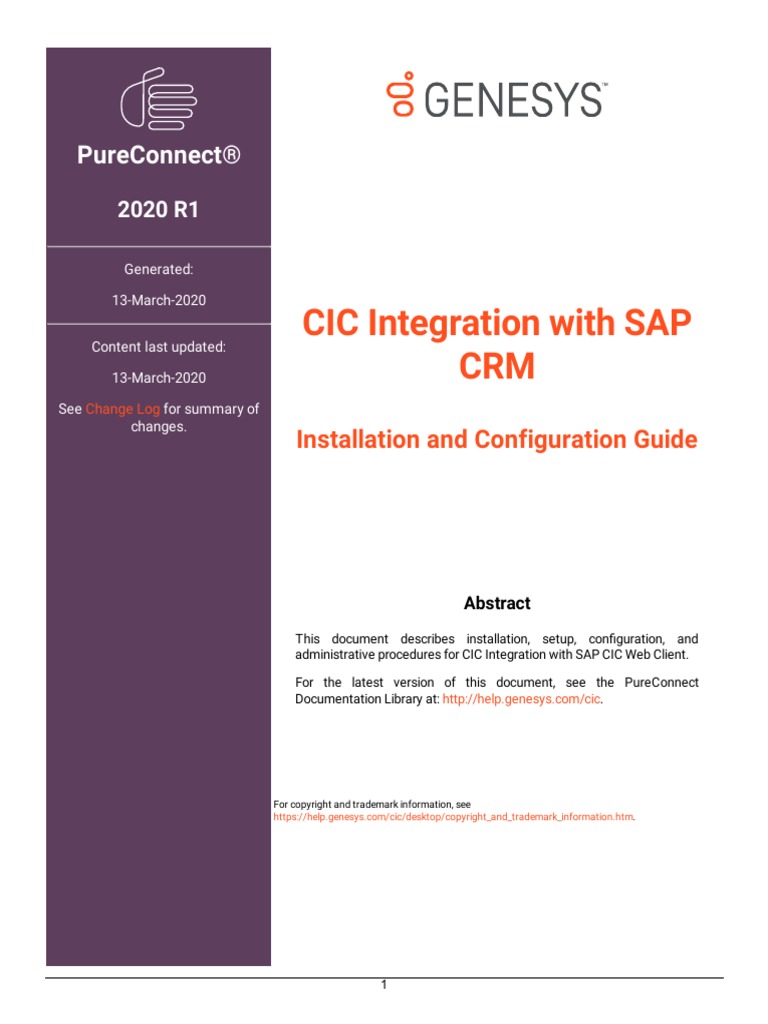 Cic Integration With Sap CRM: Pureconnect® | PDF | World Wide Web ...