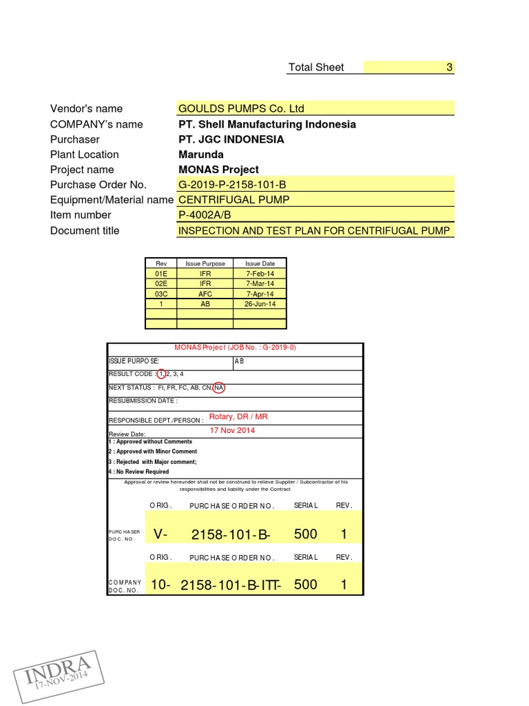ITT - Sample of ITP | PDF | Pump | Nondestructive Testing