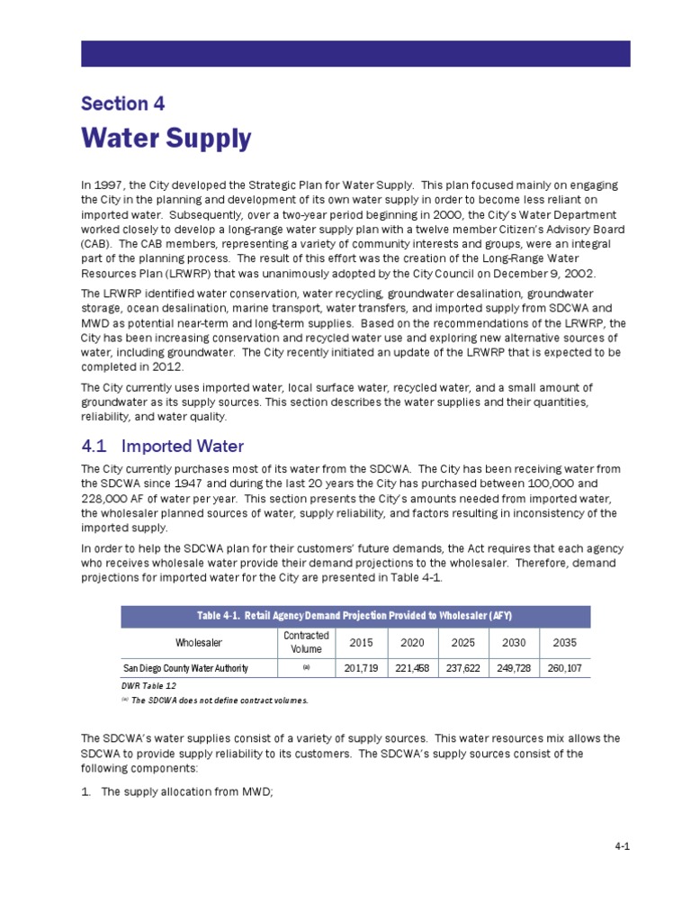 City Water Supply Strategy | PDF | Reclaimed Water | Wastewater