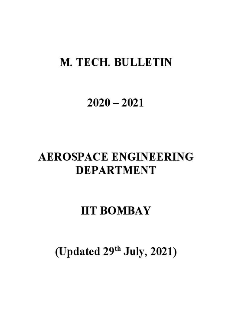 M.Tech Curricullum Iitb | PDF | Aerospace Engineering | Aircraft