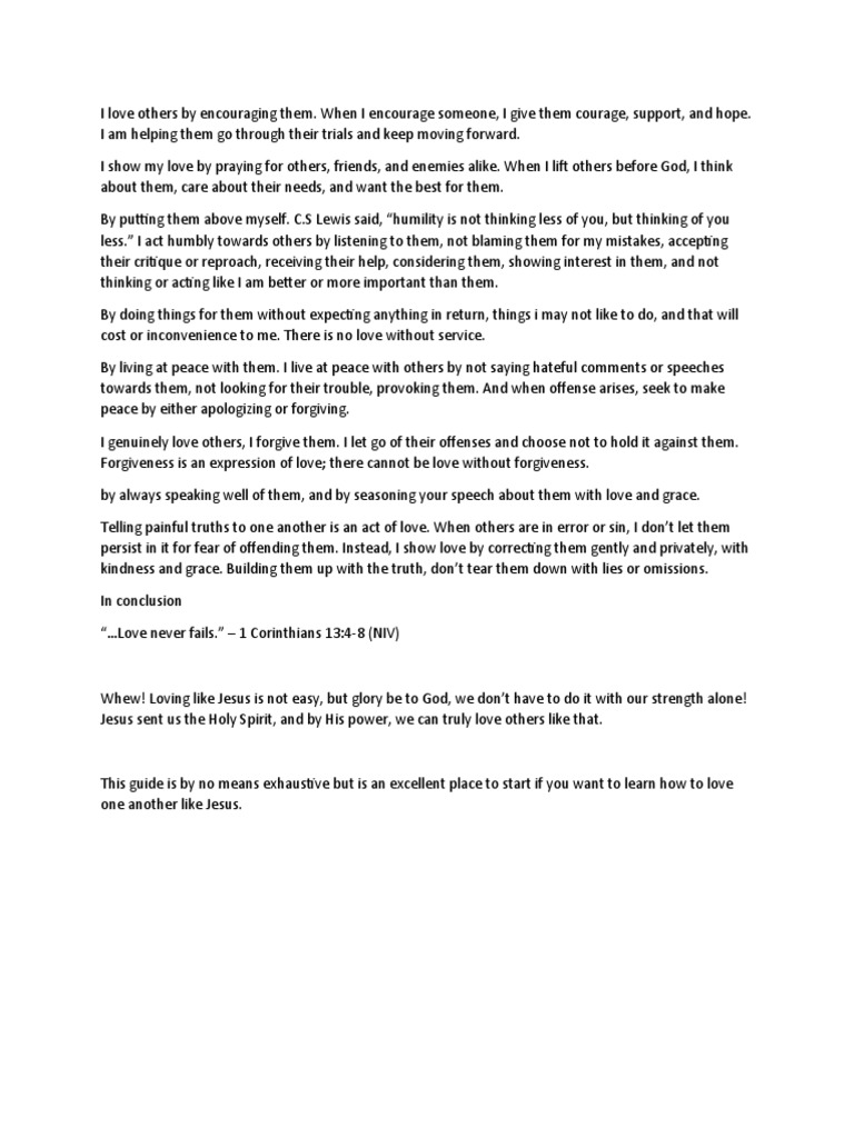 Sow Love For Others | PDF | Prayer | Forgiveness