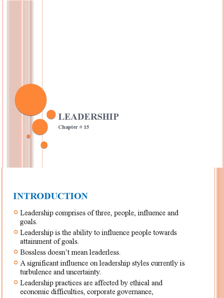 Leadership: Chapter # 15 | PDF | Leadership | Power (Social And Political)