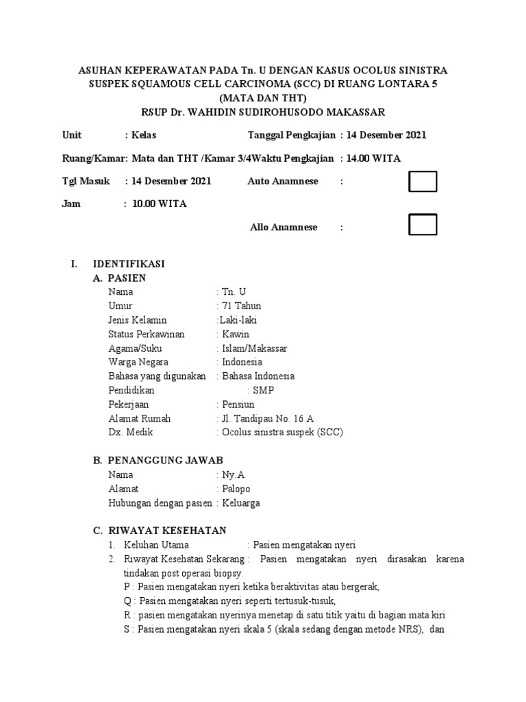 Askep Ocolus Sinistra Sustra SCC | PDF