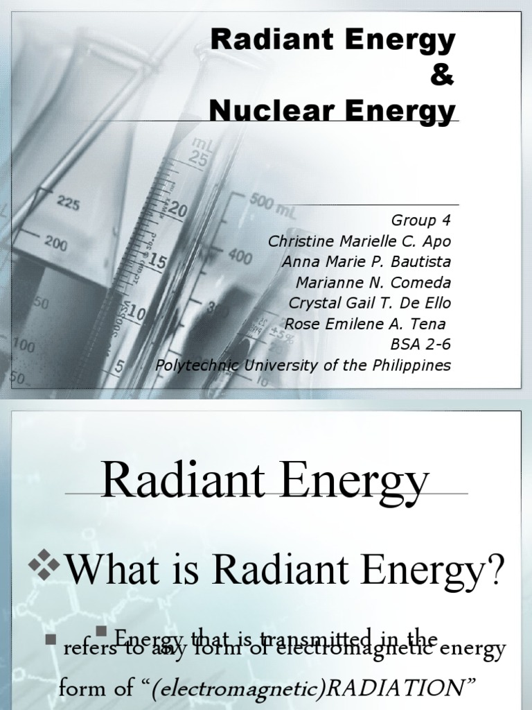 Radiant Energy & Nuclear Energy | PDF | Electromagnetic Spectrum ...