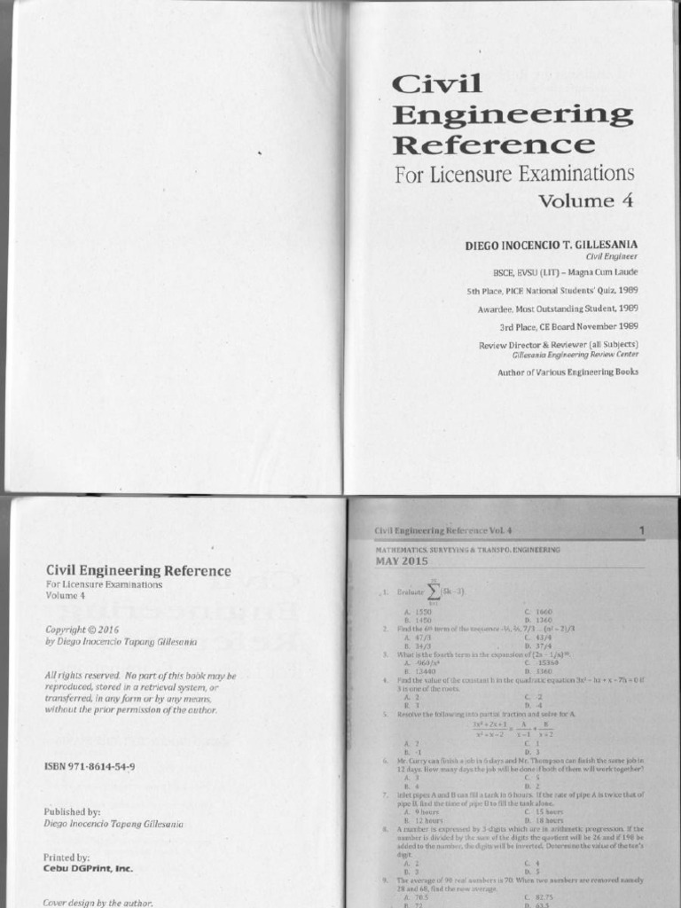 Civil Engineering Reference Vol 4 3rd Ed by Dit Gillesania PDF Free ...
