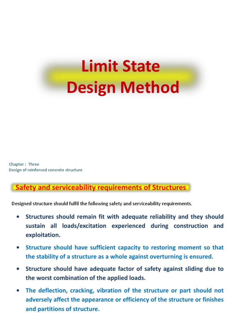 Limit State Design Method: Chapter: Three Design of Reinforced Concrete ...
