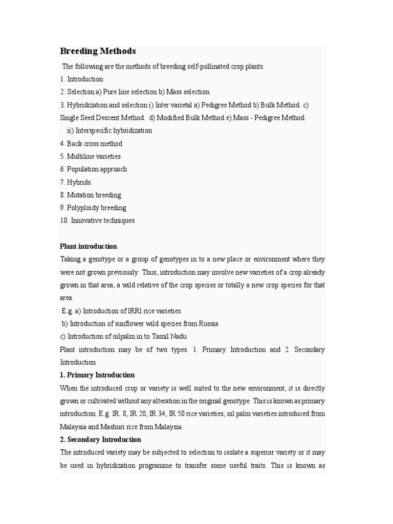 Mass Selection | PDF | Plant Breeding | Natural Selection