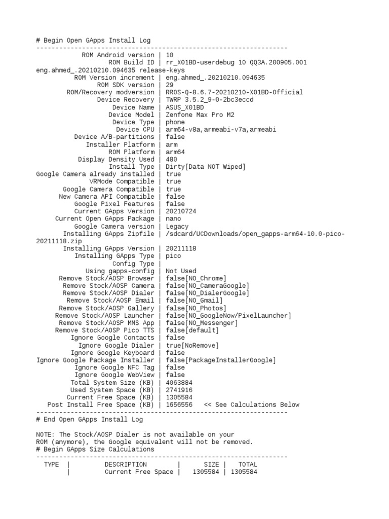 Open Gapps Log | PDF | Android (Operating System) | Software