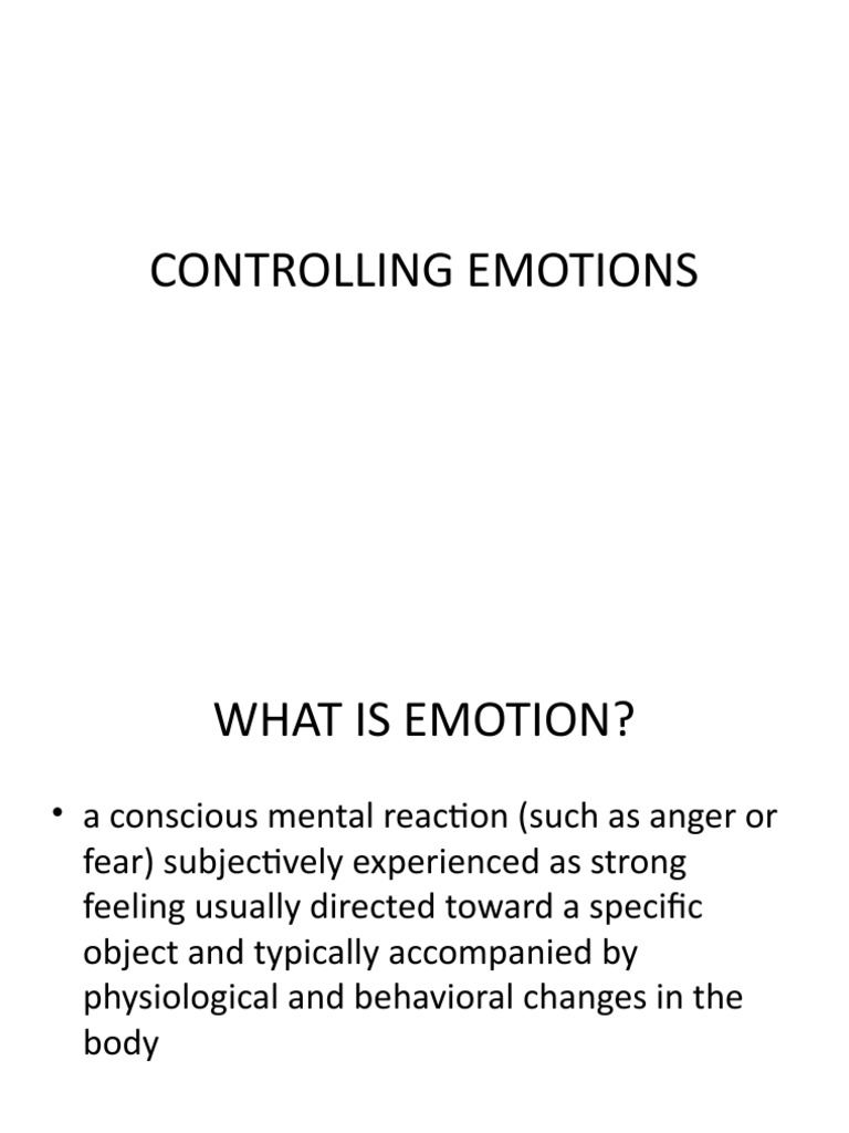 Controlling Emotions | PDF | Self-Improvement