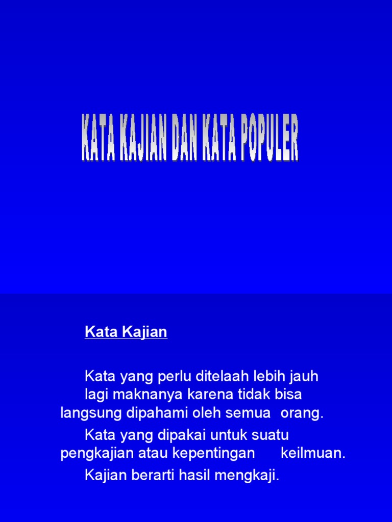 Kata Kajian Dan Kata Populer | PDF