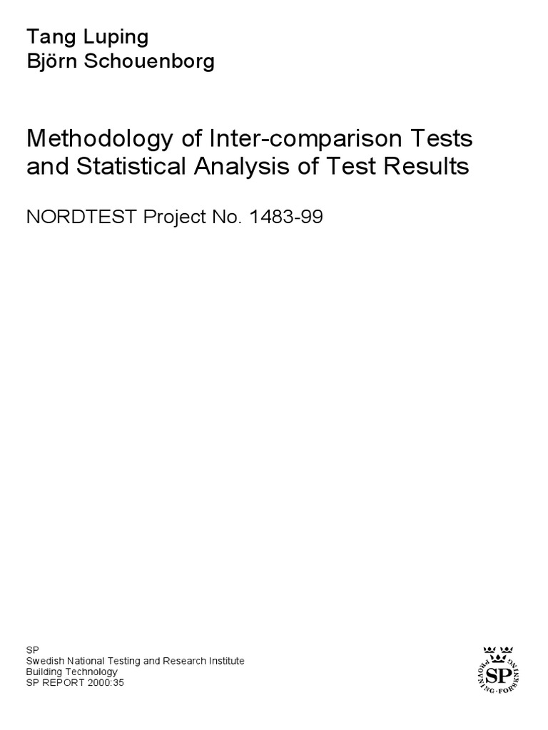 Methodology of Inter-Comparison Tests | PDF | Variance | Accuracy And ...