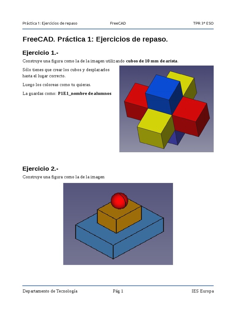 P1 freeCAD 3ESO Repaso | PDF