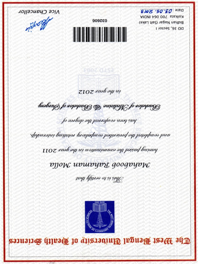 Mbbs Certificate | PDF