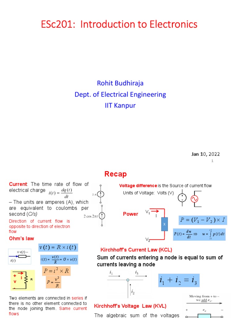Esc201 - L3 | PDF | Electrical Network | Series And Parallel Circuits