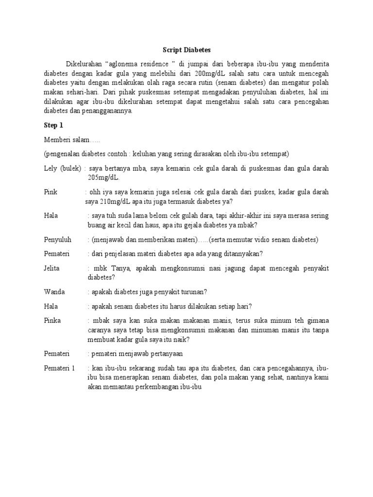 Script Diabetes | PDF | Gaya Hidup