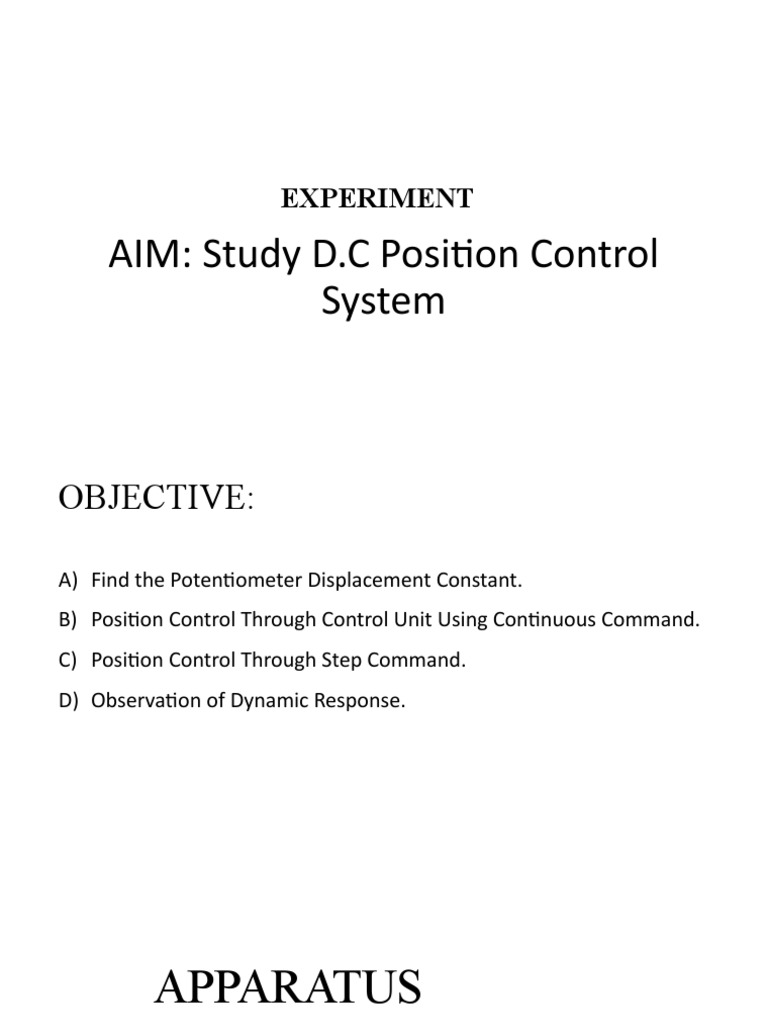 Experiment: AIM: Study D.C Position Control System | Download Free PDF | Servomechanism ...