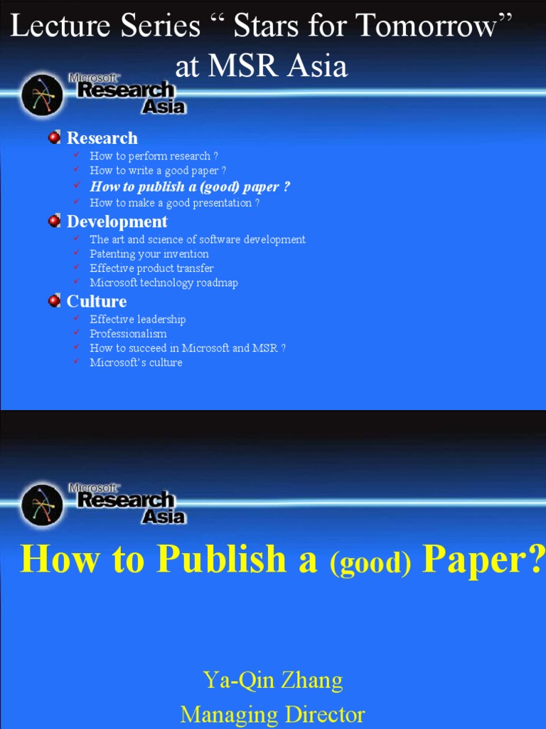 How To Publish A (Good) Paper | PDF | Editing | Invention